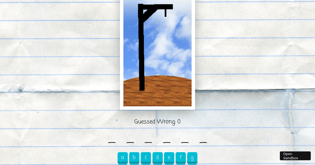 hangman - Codesandbox
