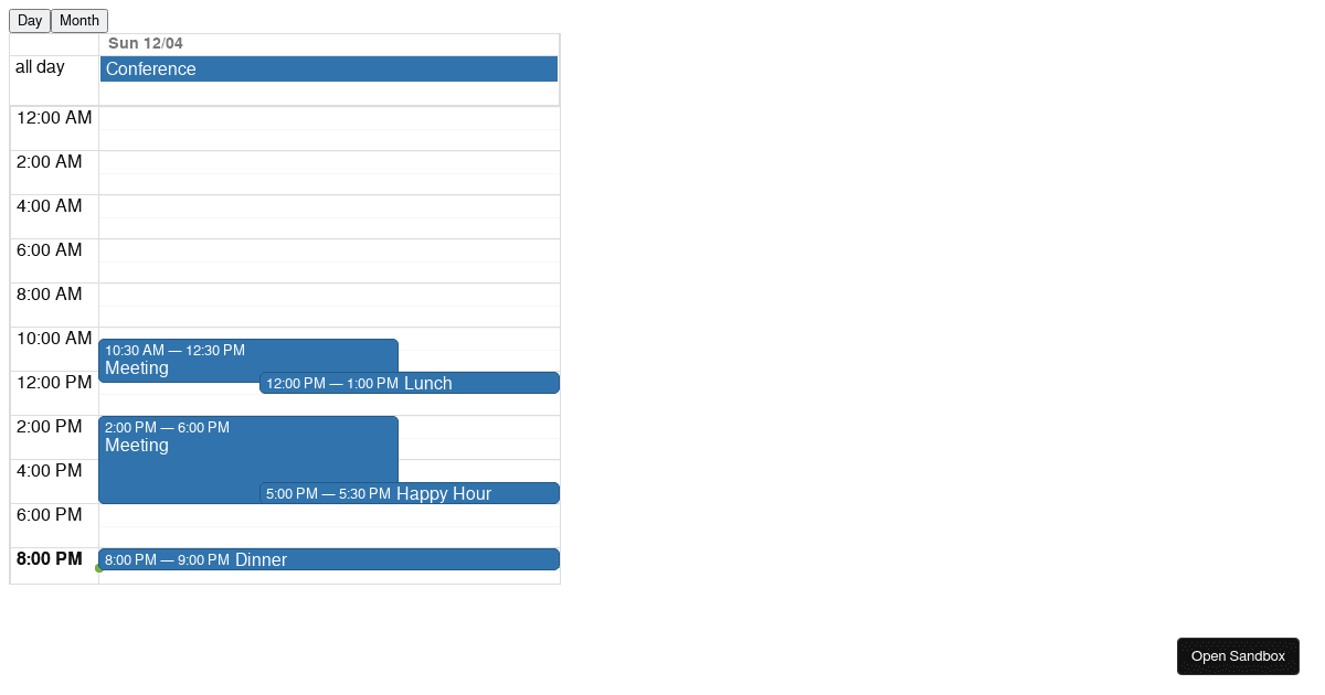 React Big Calendar Example (forked) - Codesandbox