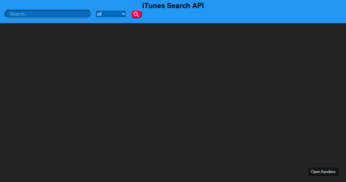 iTunes API with React - Codesandbox