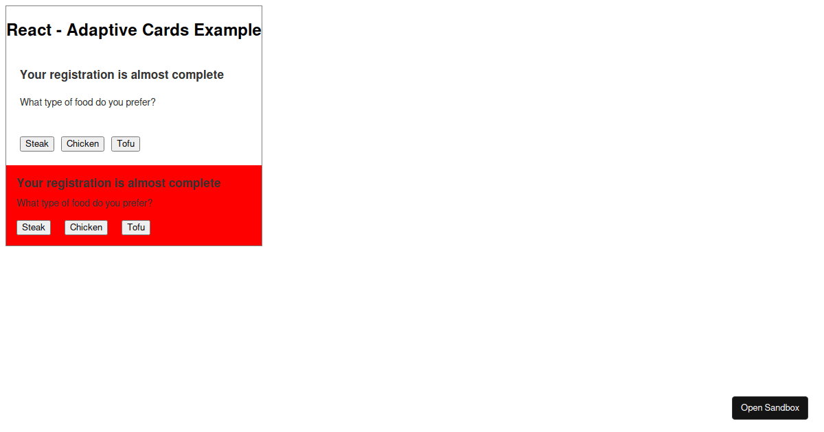 react-adaptivecards-example - Codesandbox
