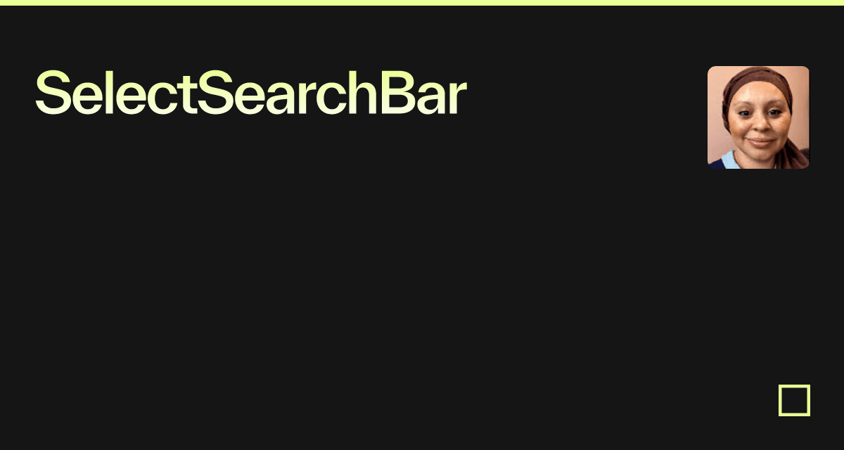 SelectSearchBar - Codesandbox