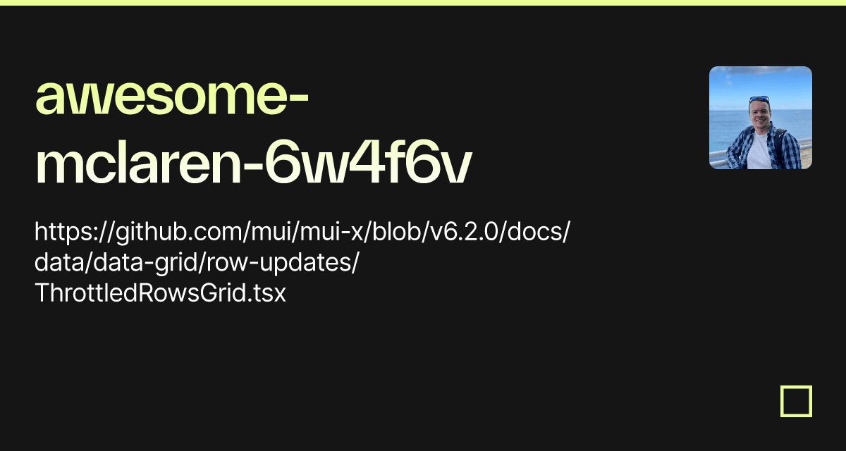 awesome-mclaren-6w4f6v - Codesandbox