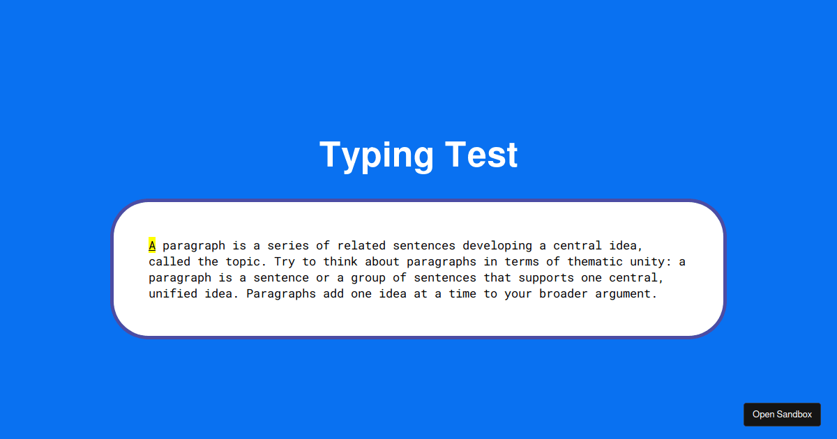 typingtest - Codesandbox