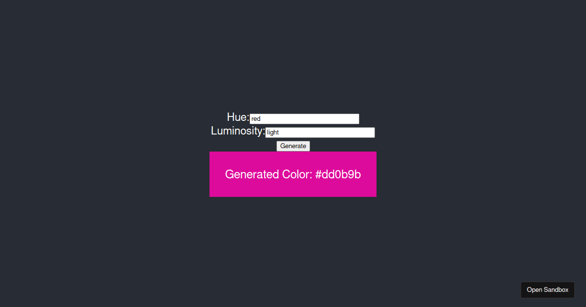 React Random Color Generator Codesandbox
