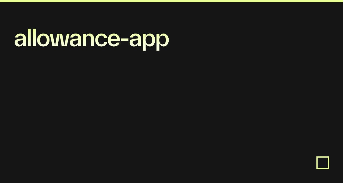 allowance-app - Codesandbox