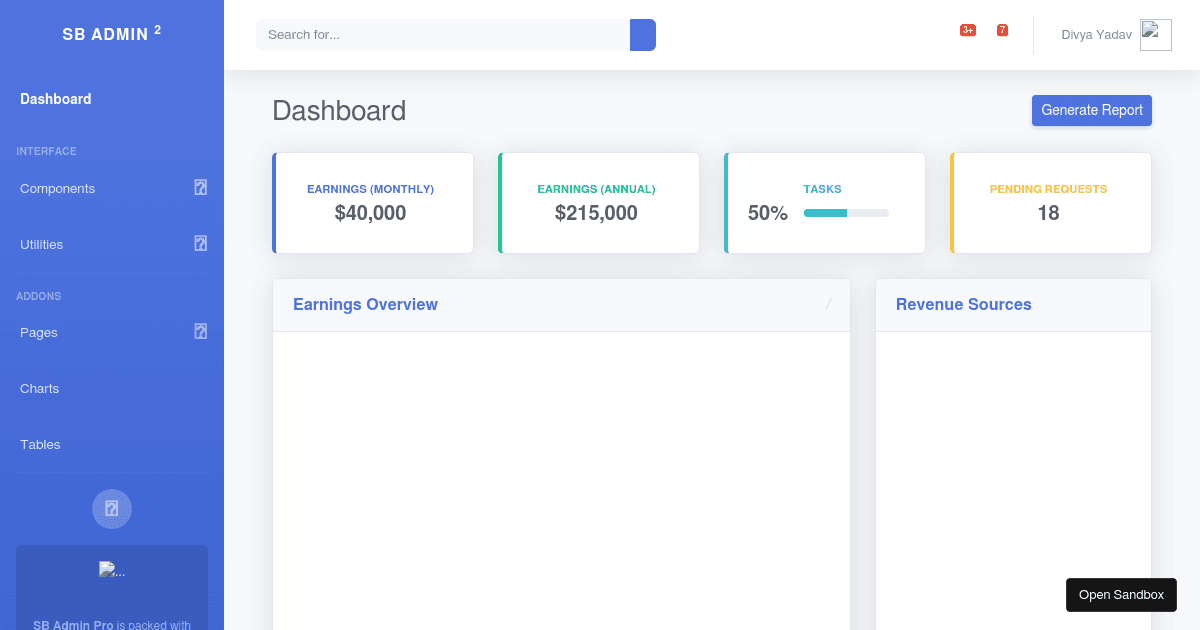 sb-admin-2 - Codesandbox