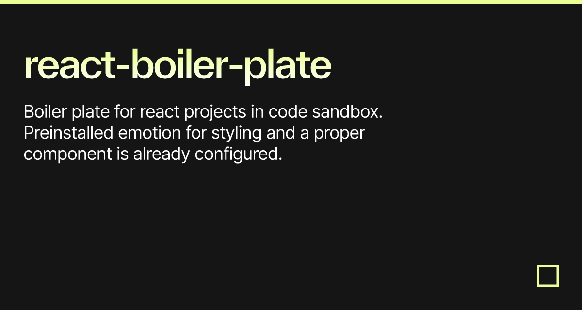 react-boiler-plate - Codesandbox