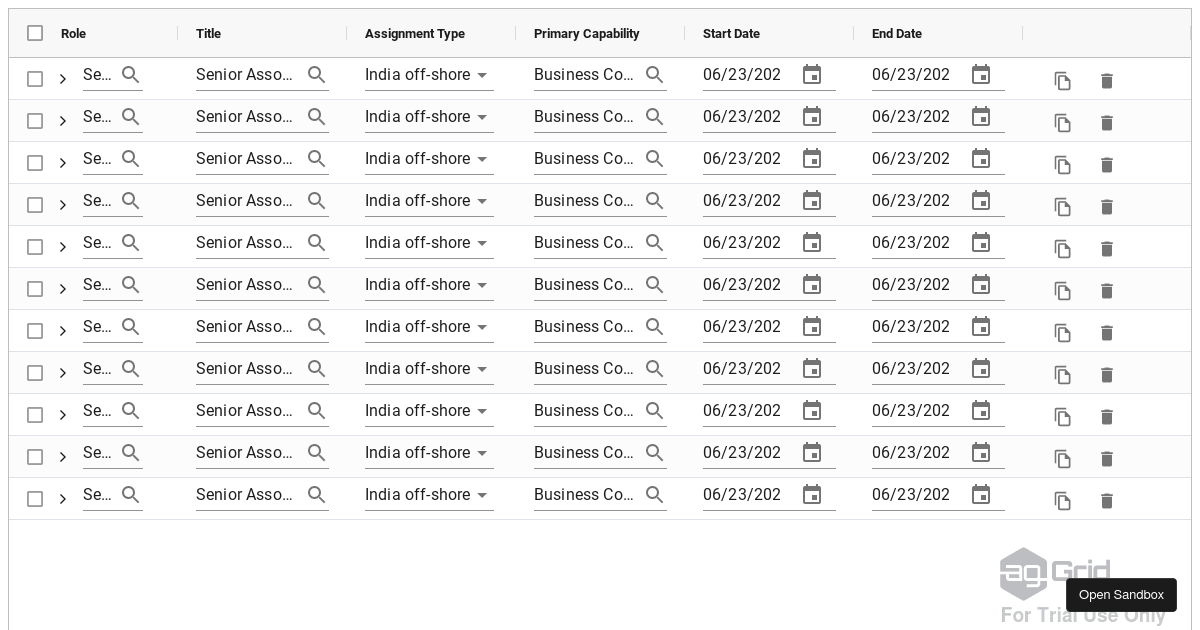 Grid Custom Cell demo (forked) - Codesandbox