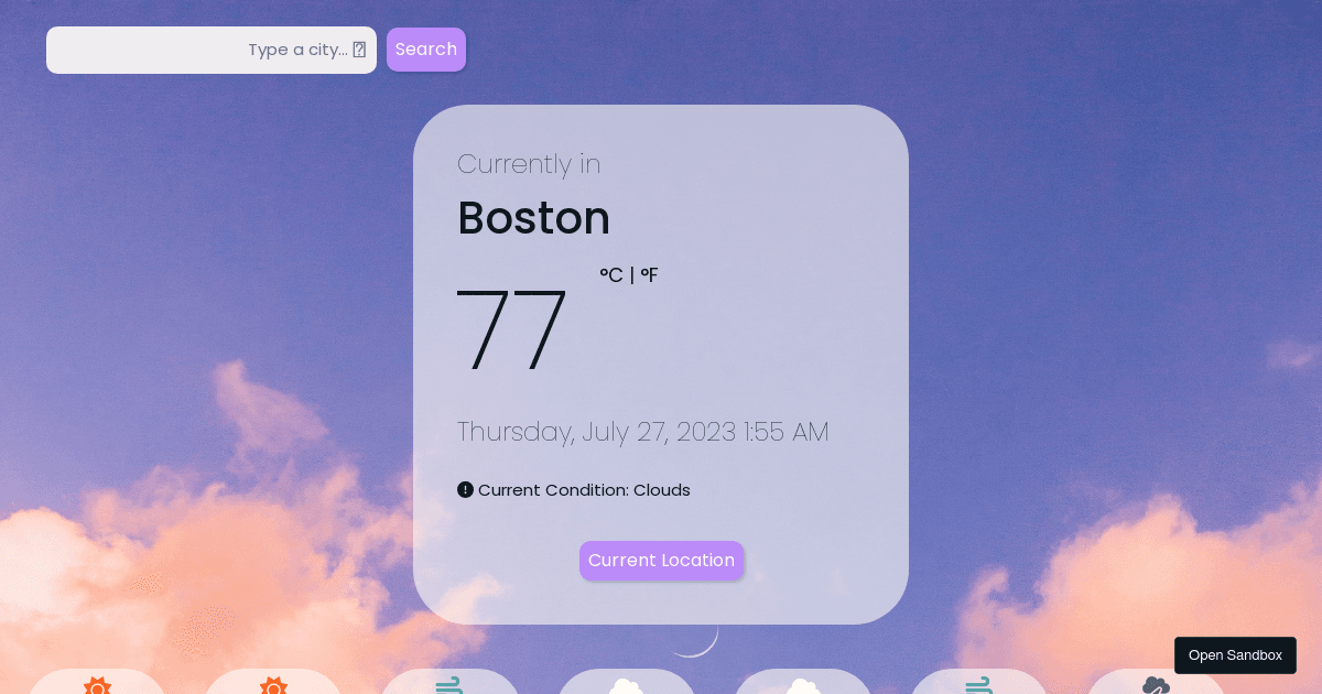weather app - Codesandbox weather app - Codesandbox