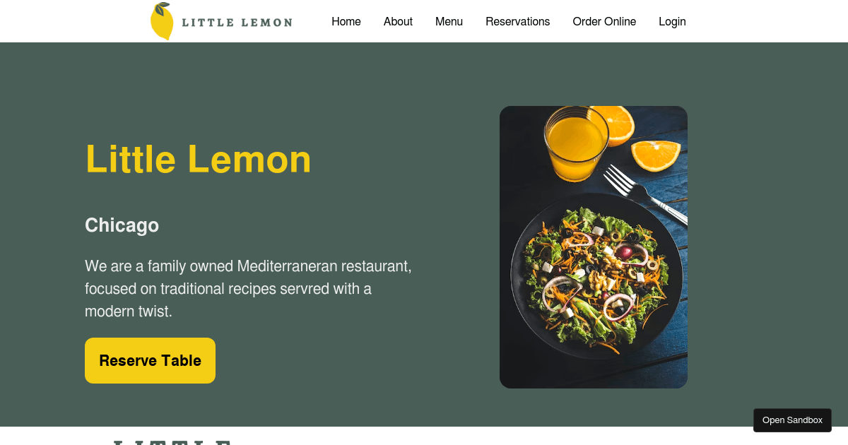 little-lemon-website - Codesandbox
