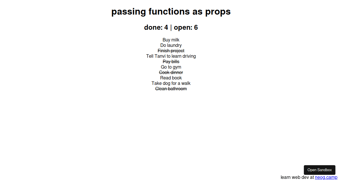 lifting state up (solution) - Codesandbox