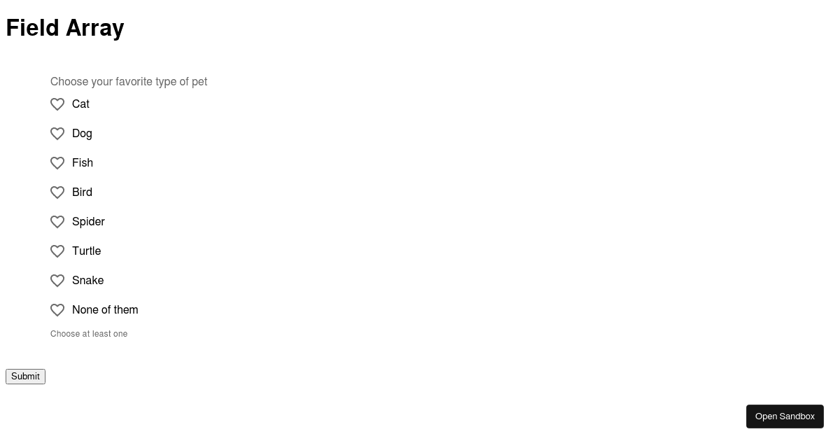 Checkbox Codesandbox 
