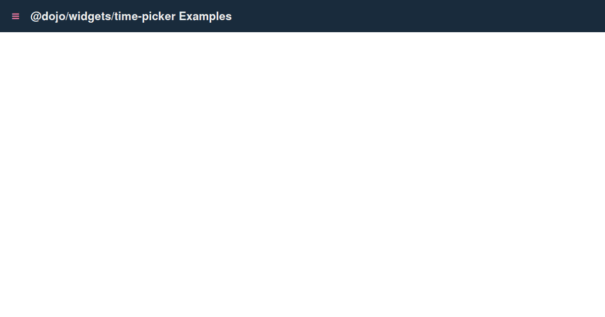 Dojo TimePicker Examples - Codesandbox