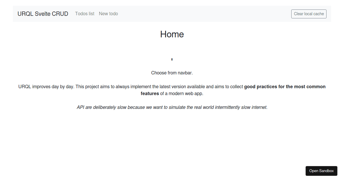 urql, svelte, CRUD with Local Storage - Codesandbox
