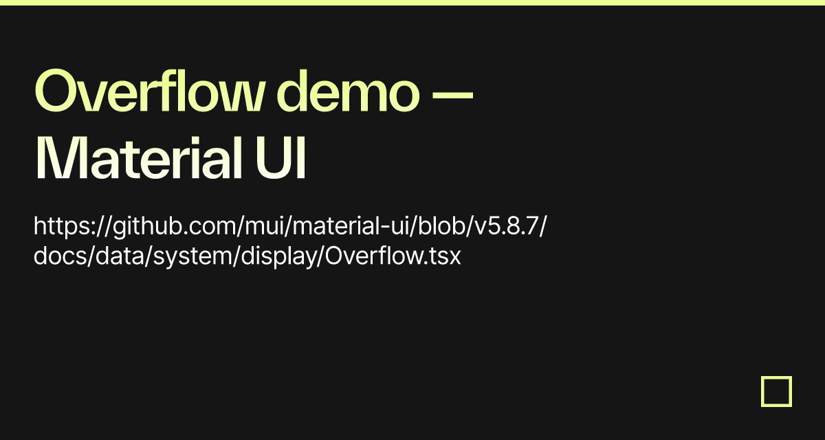 Overflow demo — Material UI - Codesandbox