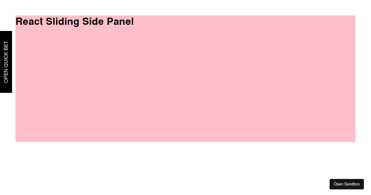 React Sliding Panel - Codesandbox