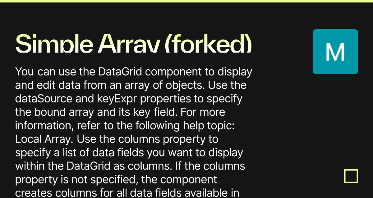 Simple Array (forked) - Codesandbox
