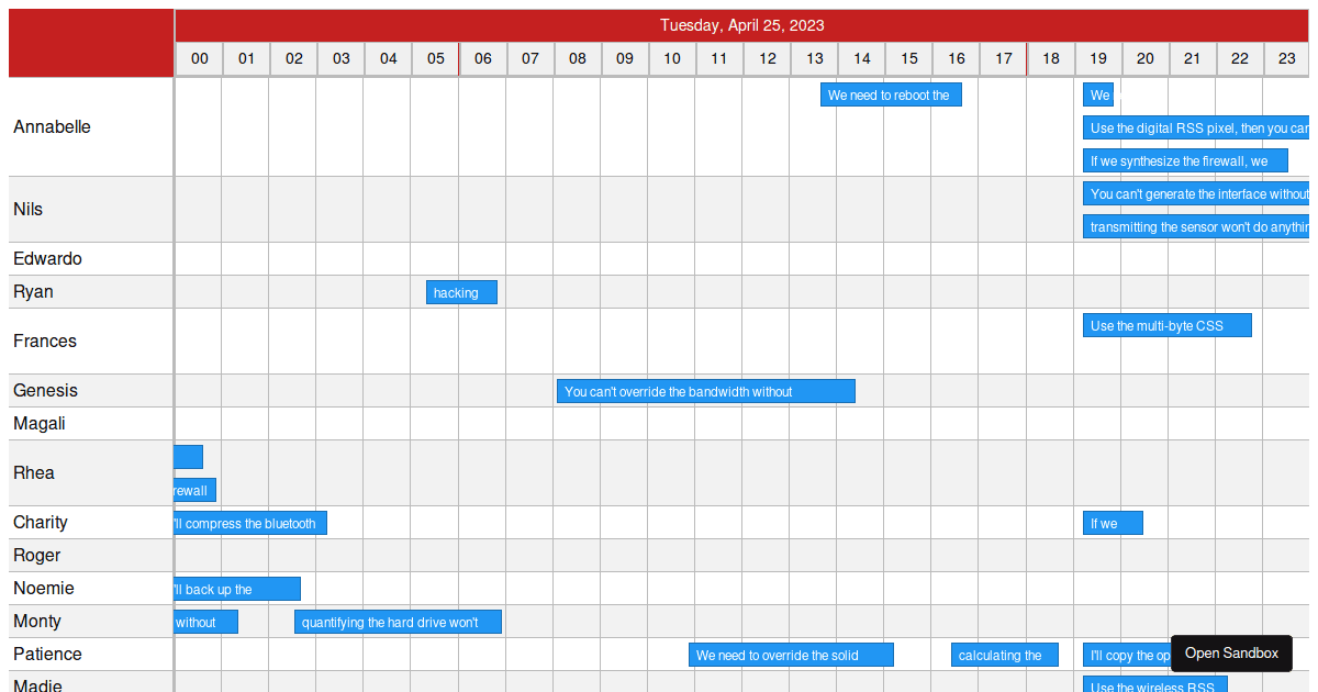 Timeline Demo - Moving and Resizing - Codesandbox