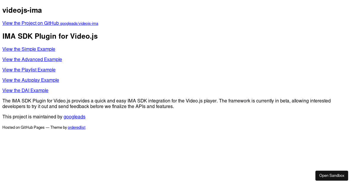 videojs-ima - Codesandbox