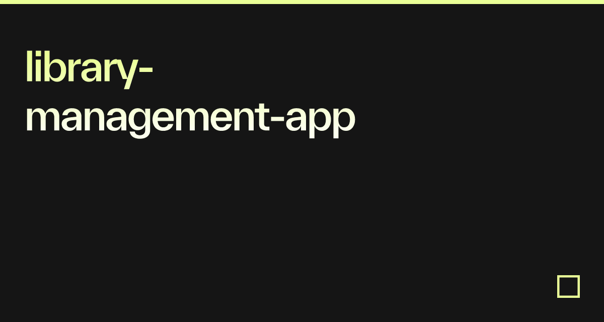 library-management-app - Codesandbox