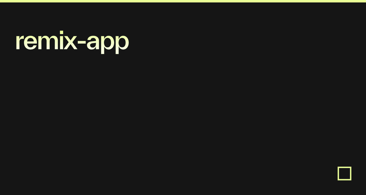remix-app - Codesandbox