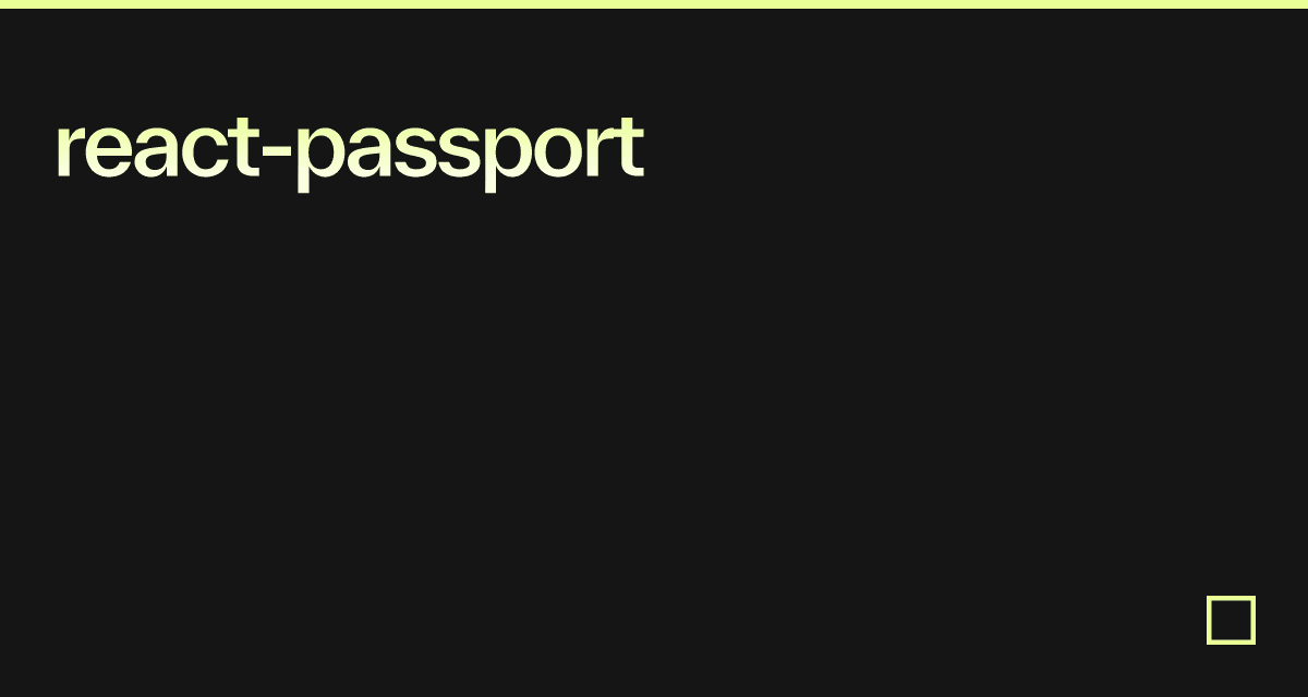 react-passport - Codesandbox