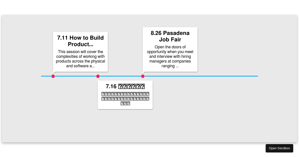 Vue Horizontal Timeline - Codesandbox