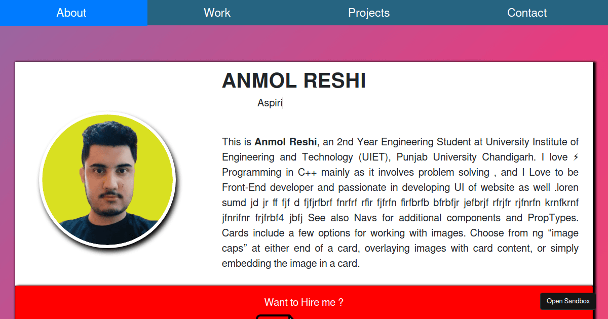 Portfolio-anmol-reshi - Codesandbox