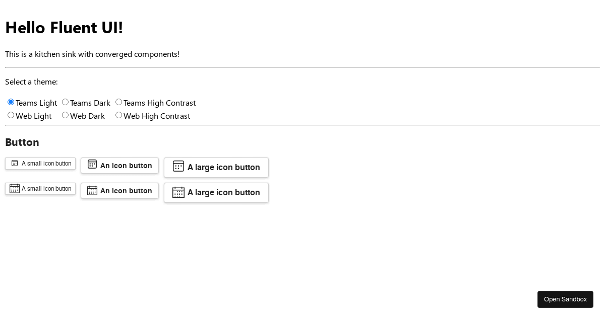 Fluent UI: Icon repro - Codesandbox