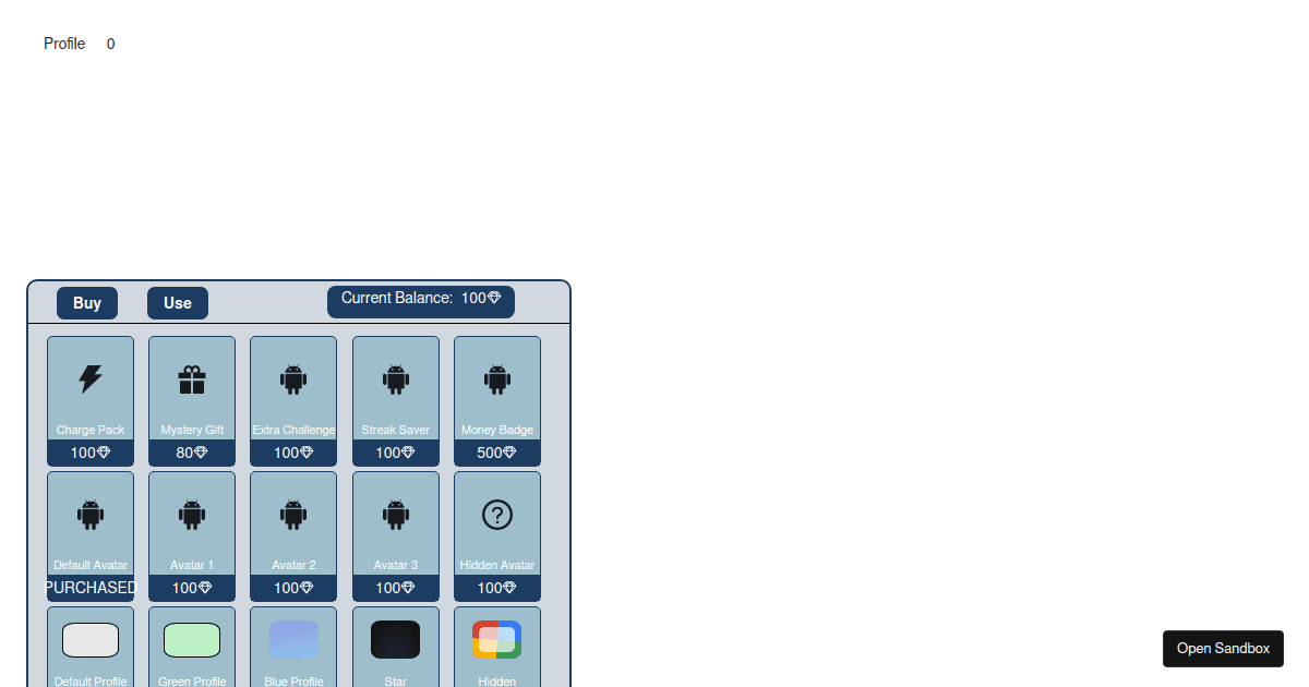CVAT Profile / Shop Playground (forked) - Codesandbox