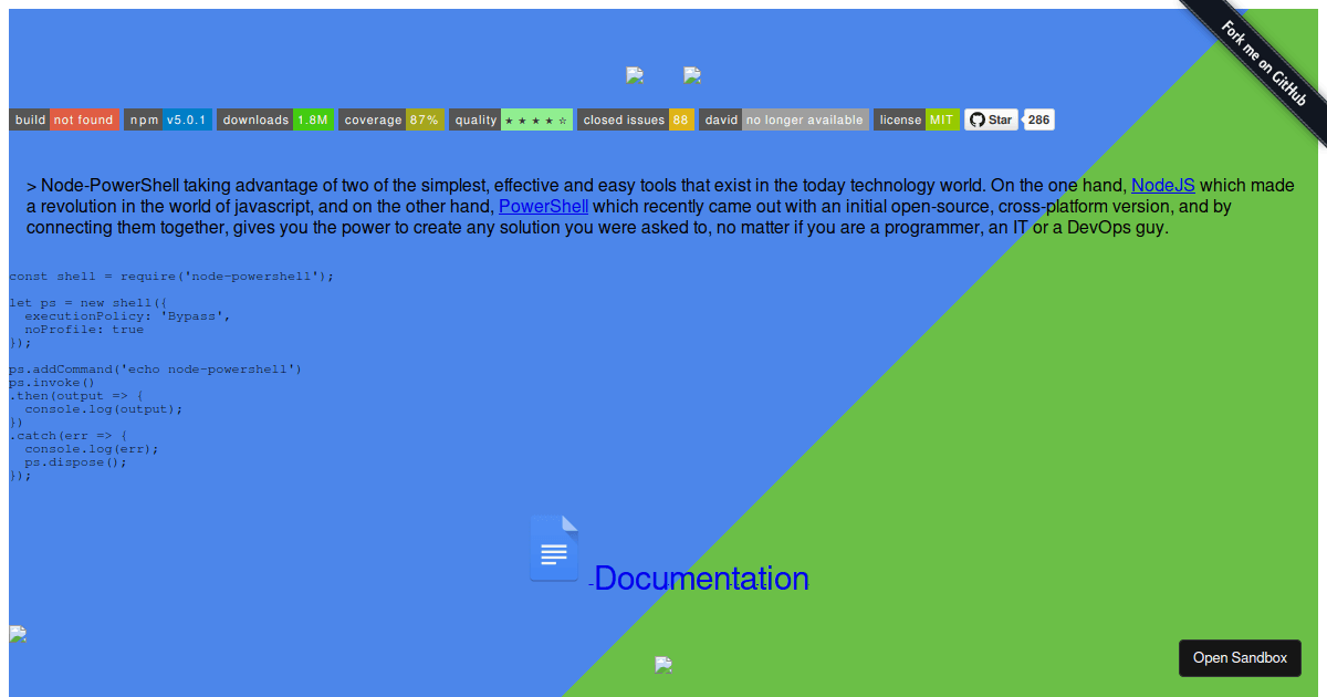 node-powershell - Codesandbox