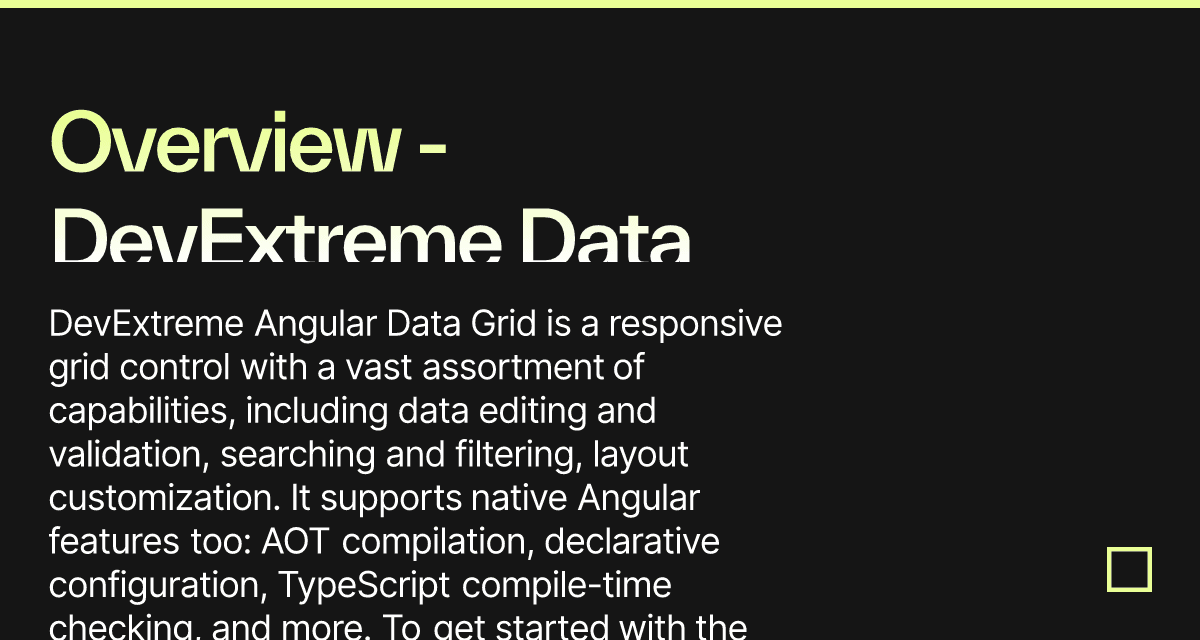 Overview - DevExtreme Data Grid - Codesandbox