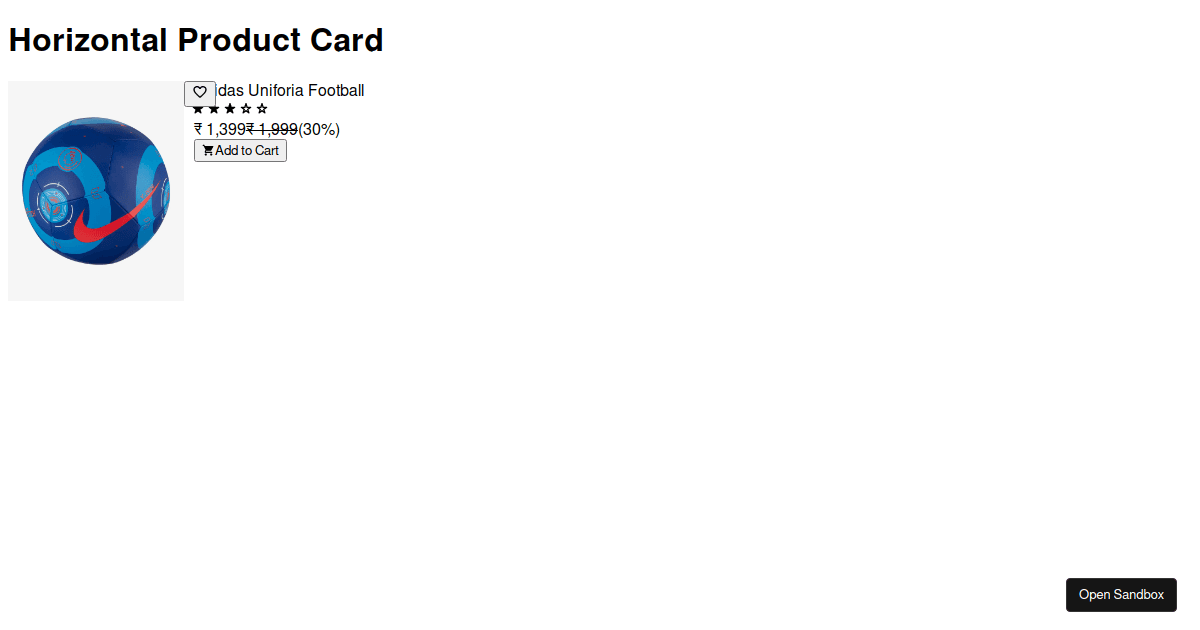 Product Card Horizontal - Codesandbox