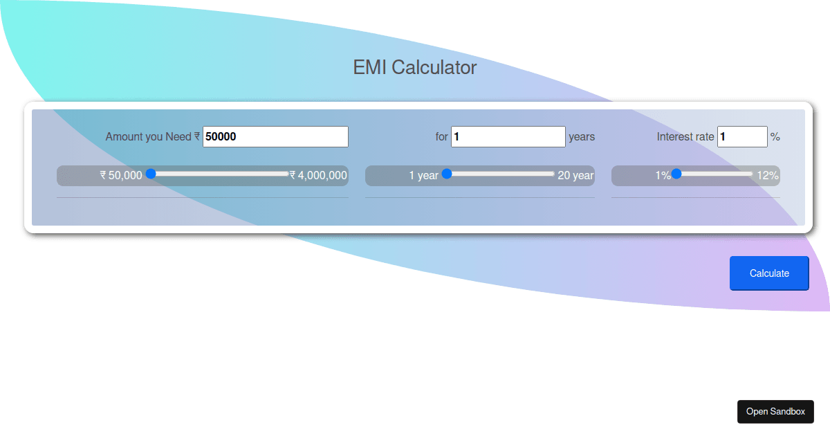 EMI Calculator - Codesandbox