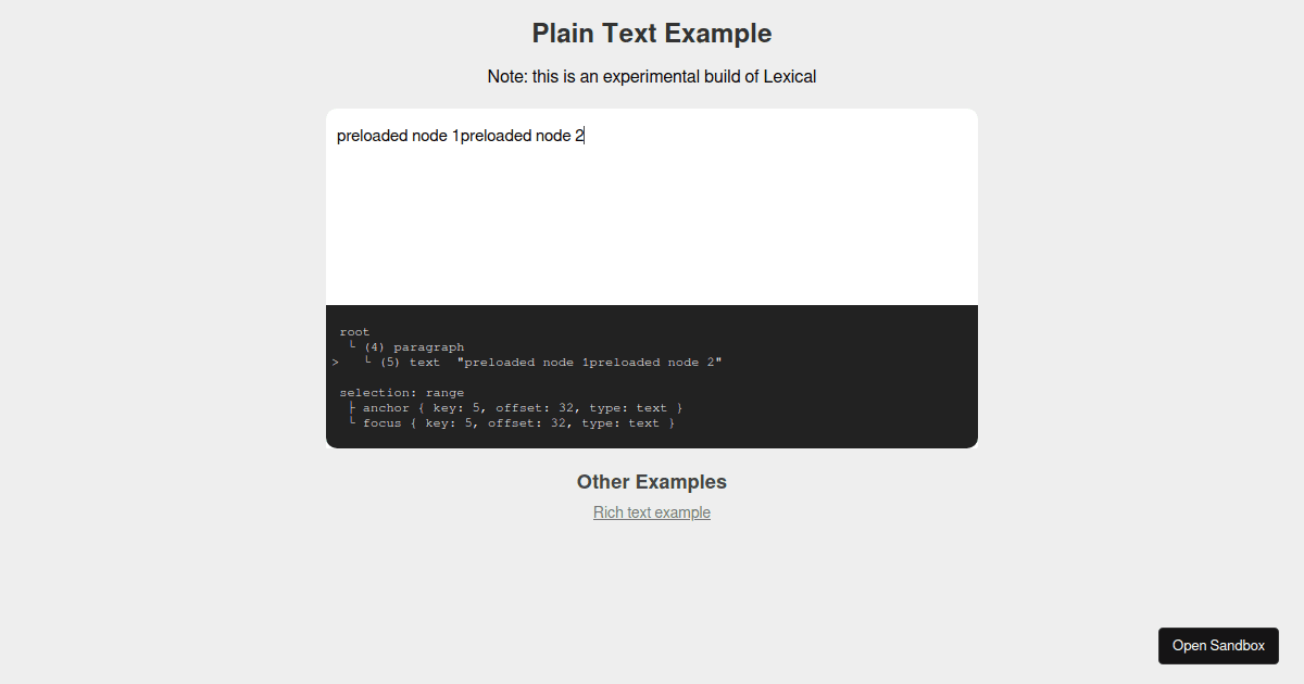 lexical-plain-playground - Codesandbox