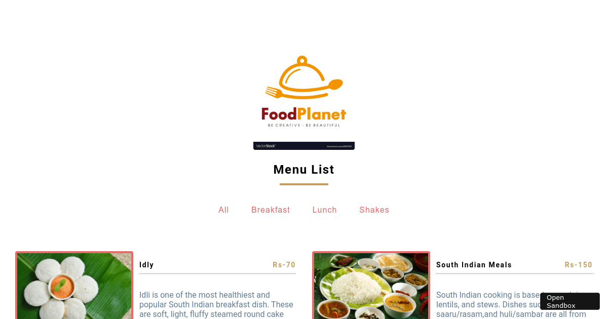 food-order-menu - Codesandbox