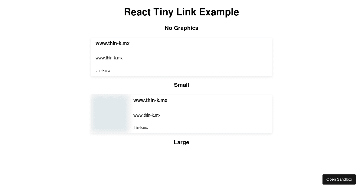 React Tiny Link - Codesandbox