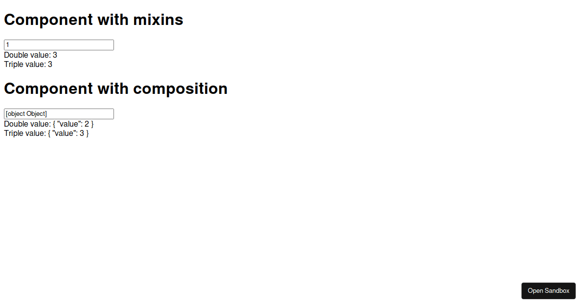vue-mixin-versus-composition - Codesandbox