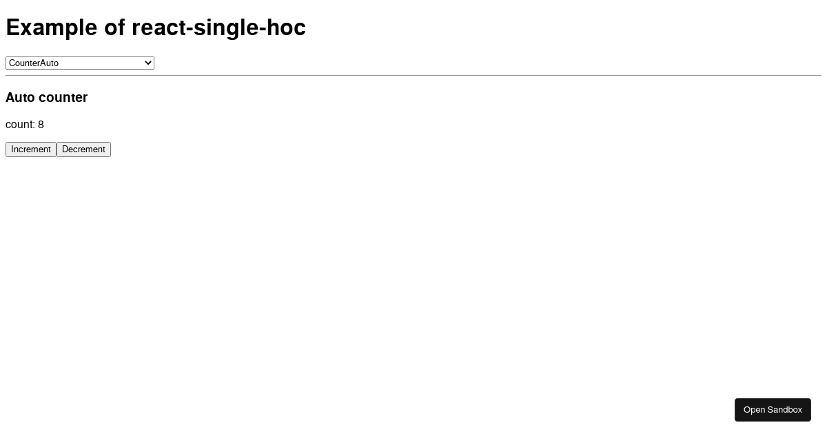 react-single-hoc - Codesandbox