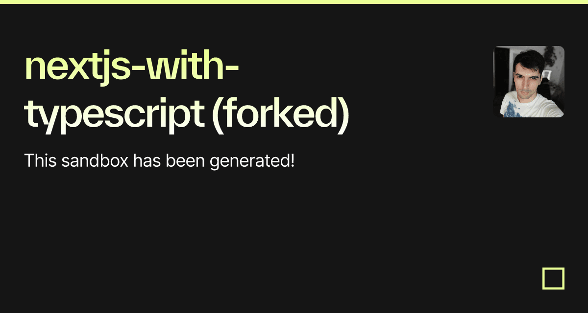 Nextjs With Typescript Forked Codesandbox 3488