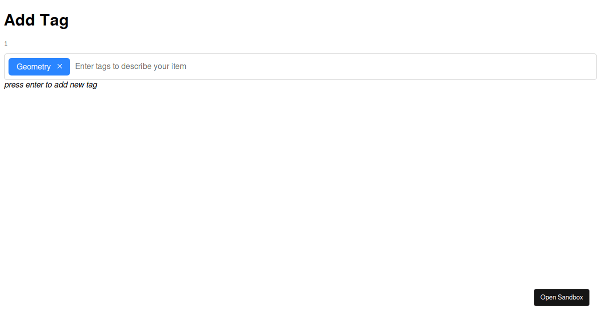 react tag hook - Codesandbox