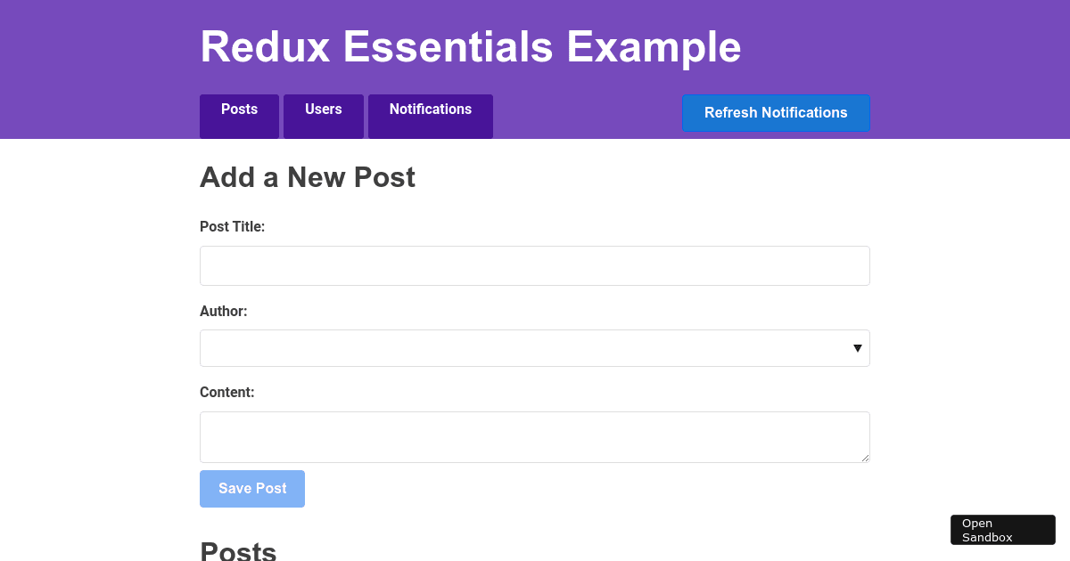 redux-essentials-example - Codesandbox