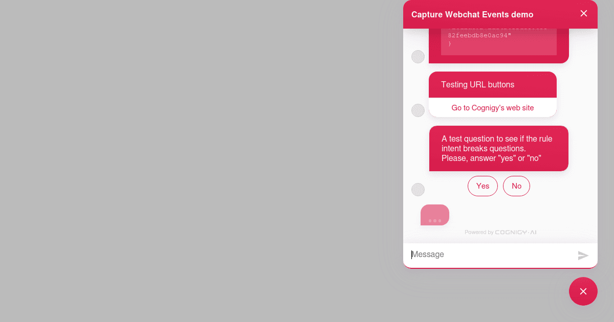 Capture webchat events - Codesandbox