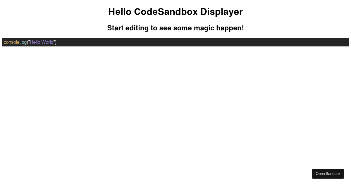 CodeSandbox Highlighting - Codesandbox