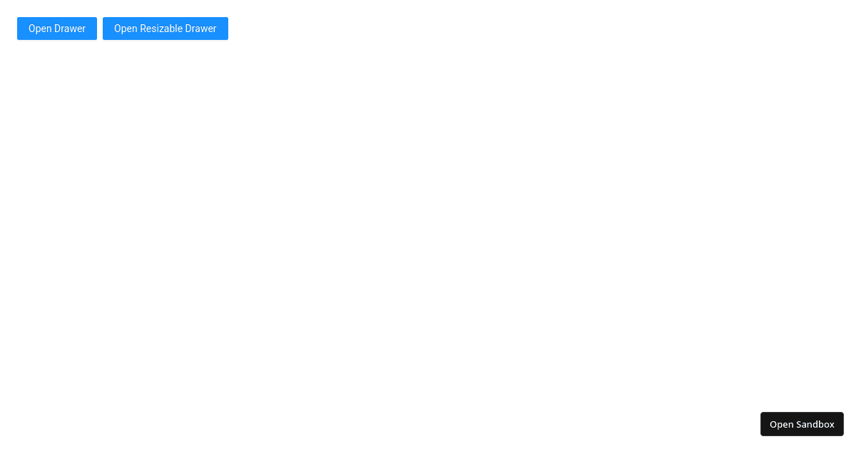 antd drawer resizable vanilla (forked) - Codesandbox