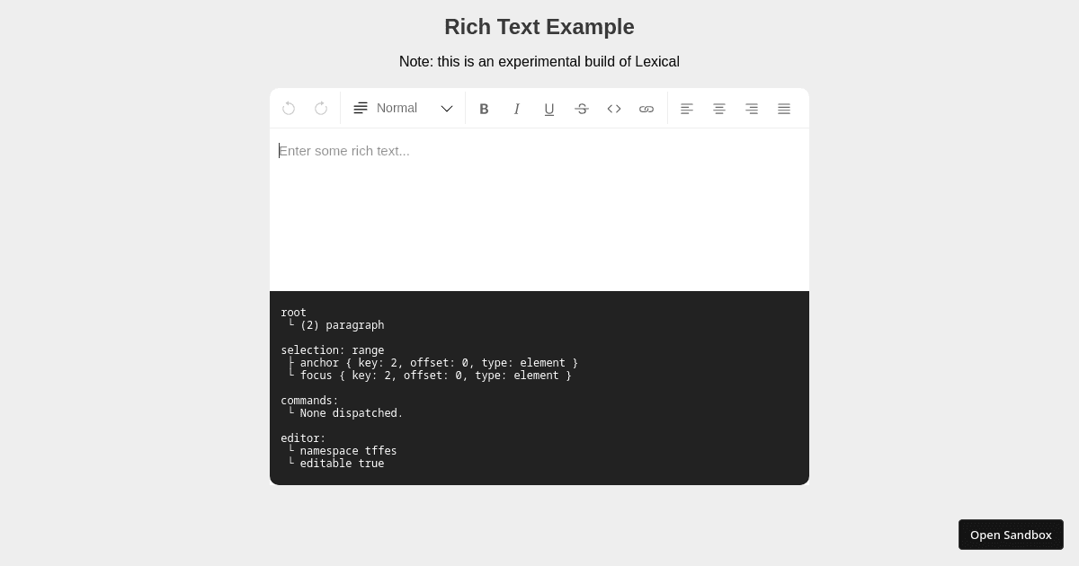 lexical-rich-text-example - Codesandbox