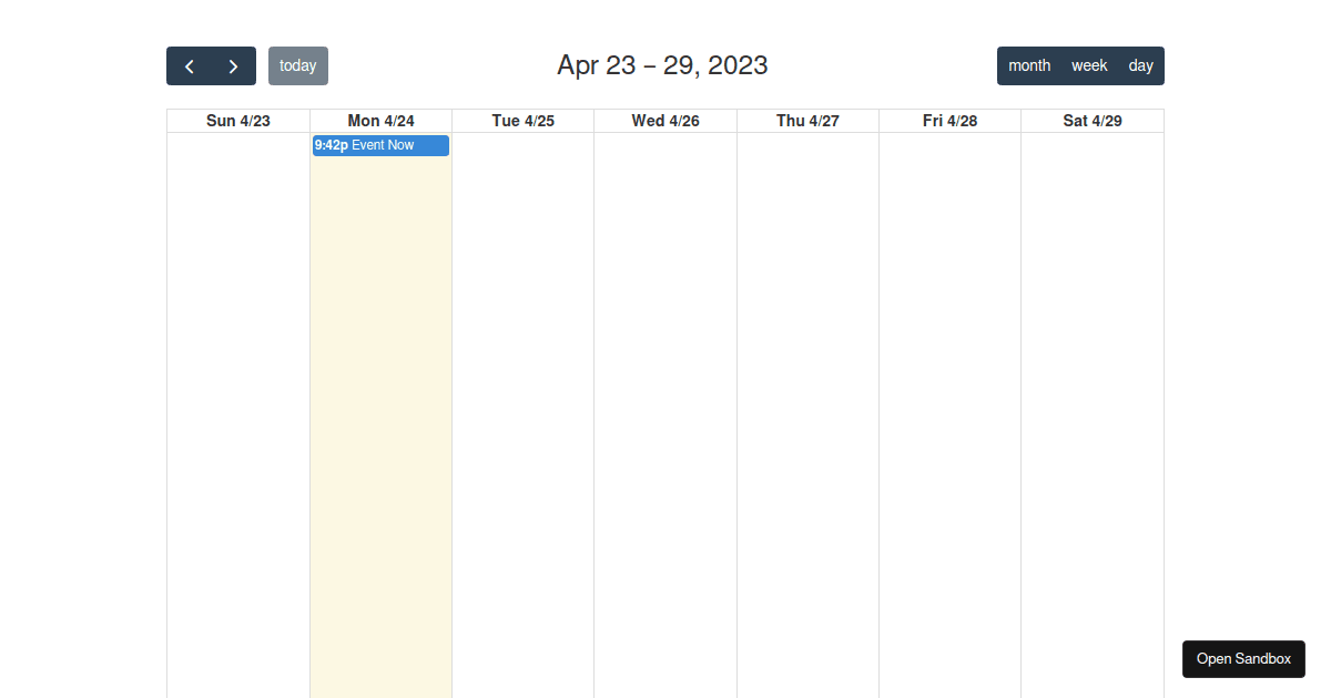 Fullcalendar React Forked Codesandbox