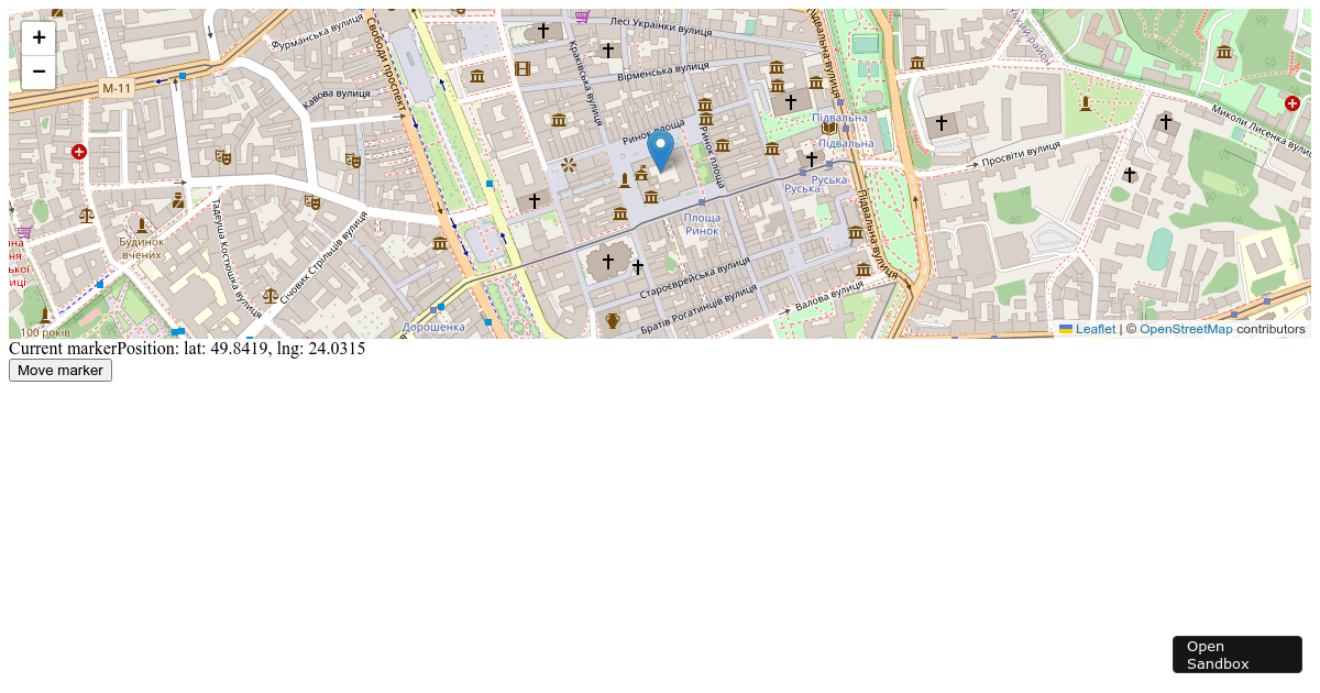 React Leaflet Map With Marker Forked Codesandbox