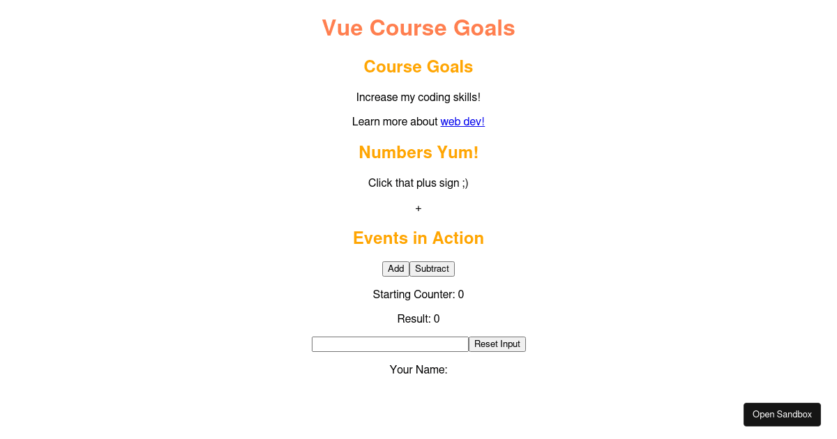 Vue Js Basics Codesandbox