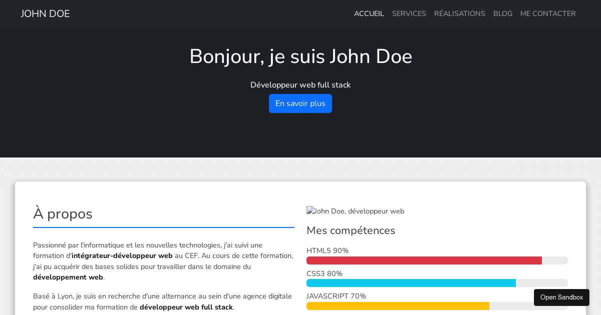 CV-React - Codesandbox